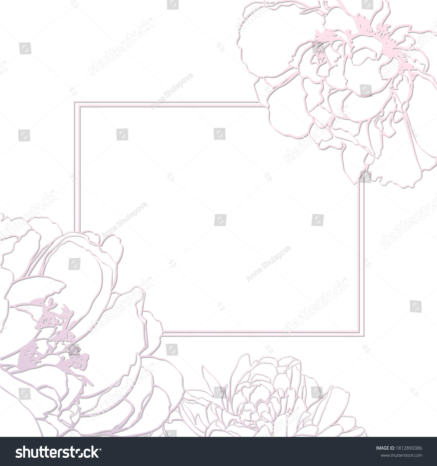 Decorative Line Art Frame Design Template Stock Vector (Royalty Free ...