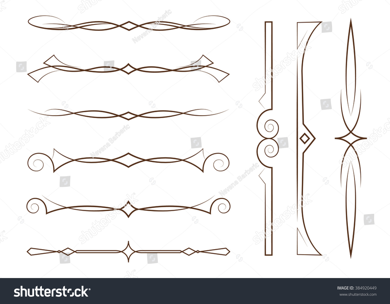 Decorative Lines Editable Stock Vector (Royalty Free) 384920449 ...