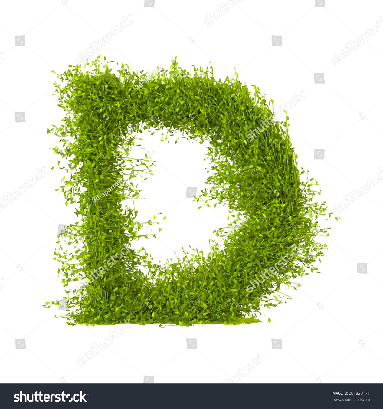 Decorative Nature Vector Letter D Stock Vector (Royalty Free) 281828171