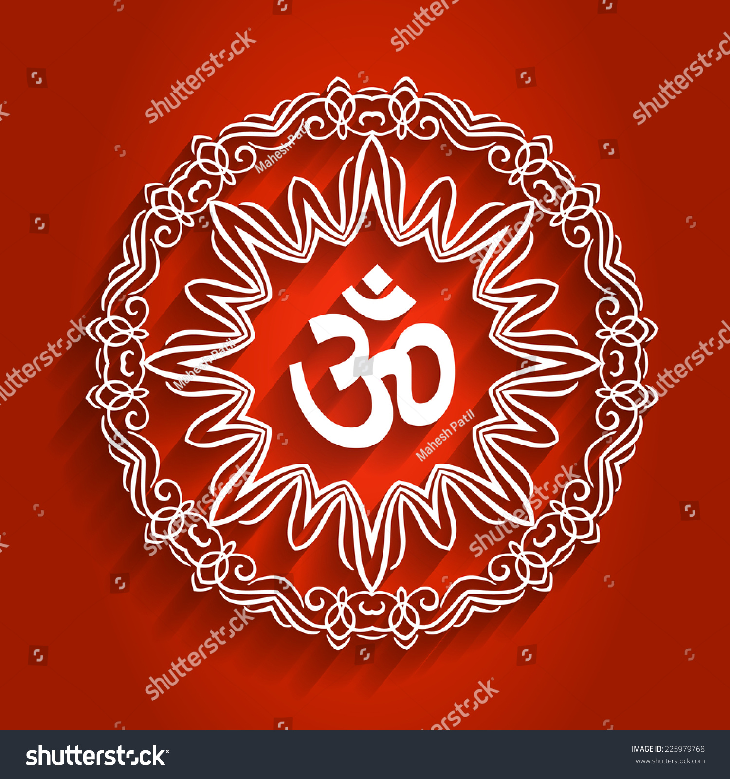 Decorative Om Design Shadows Stock Vector (Royalty Free) 225979768