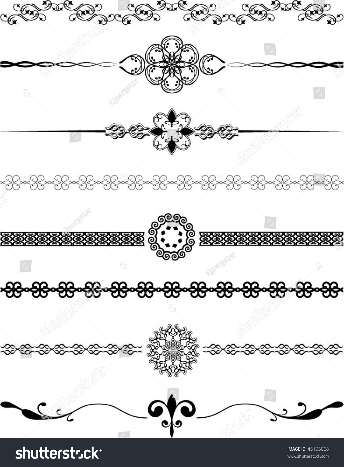 Decorative Page Dividers Stock Vector (Royalty Free) 45155068 ...