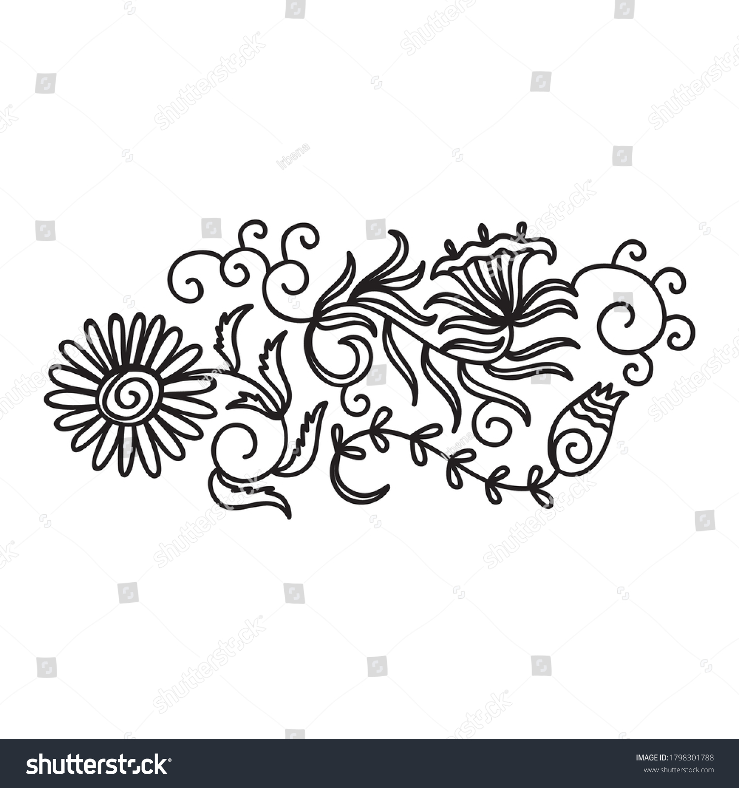 Decorative Pattern Flowers Vector Illustration Stock Vector (Royalty ...