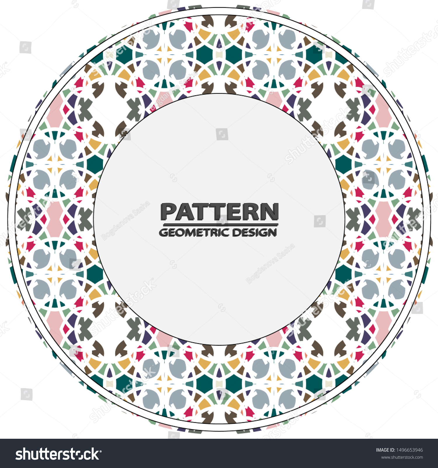 Decorative Plate Patterned Border Top View Stock Vector (Royalty Free ...