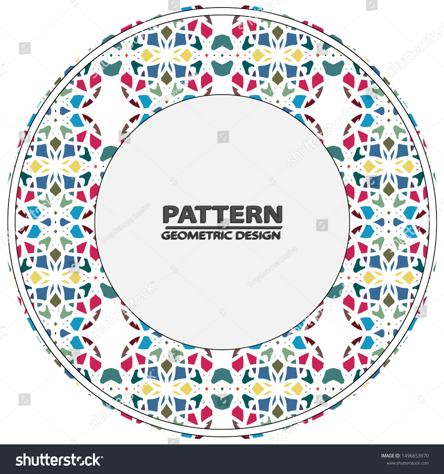 Decorative Plate Patterned Border Top View Stock Vector (Royalty Free ...