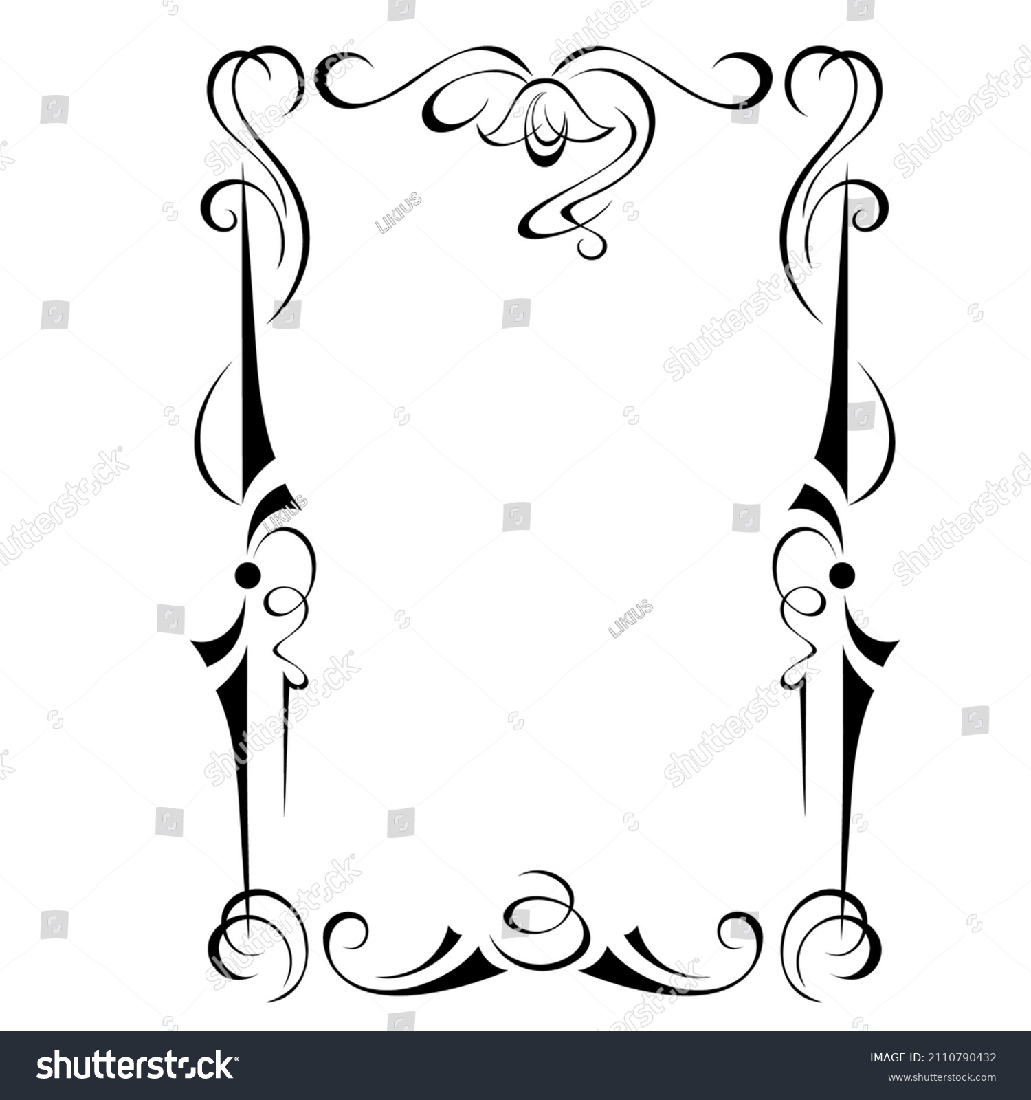 Decorative Rectangular Vertical Frame Beautiful Ornament Stock Vector ...