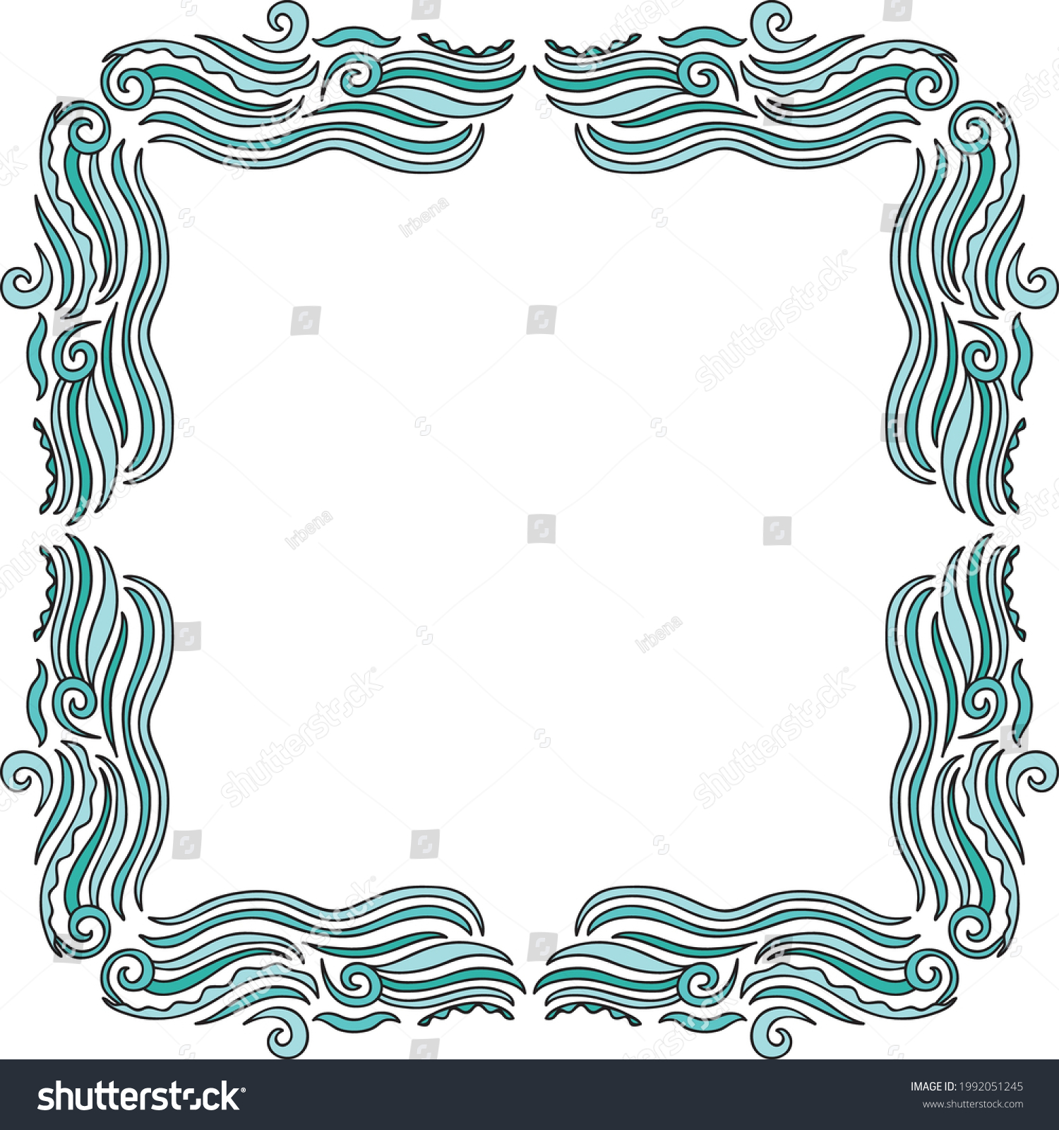 Decorative Sea Frame Vector Illustration Stock Vector (Royalty Free ...