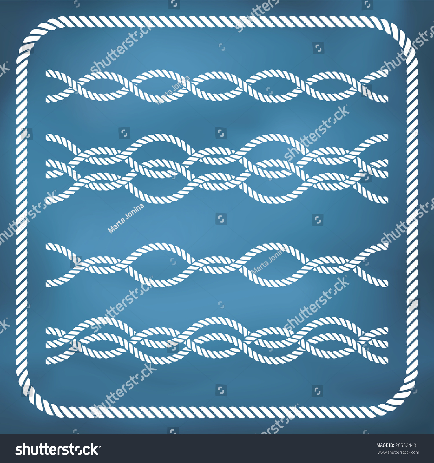 Decorative Seamless Nautical Rope Borders Stock Vector (Royalty Free ...