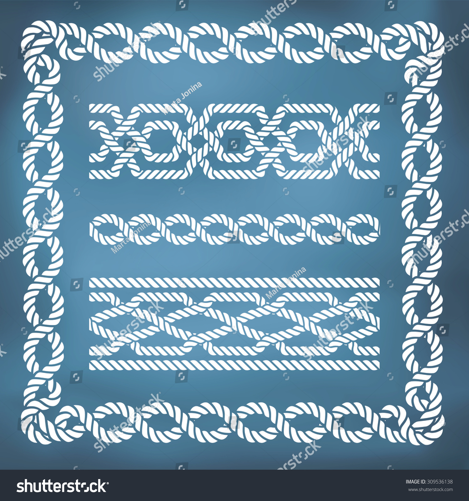 Decorative Seamless Nautical Rope Borders And Frames Stock Vector ...