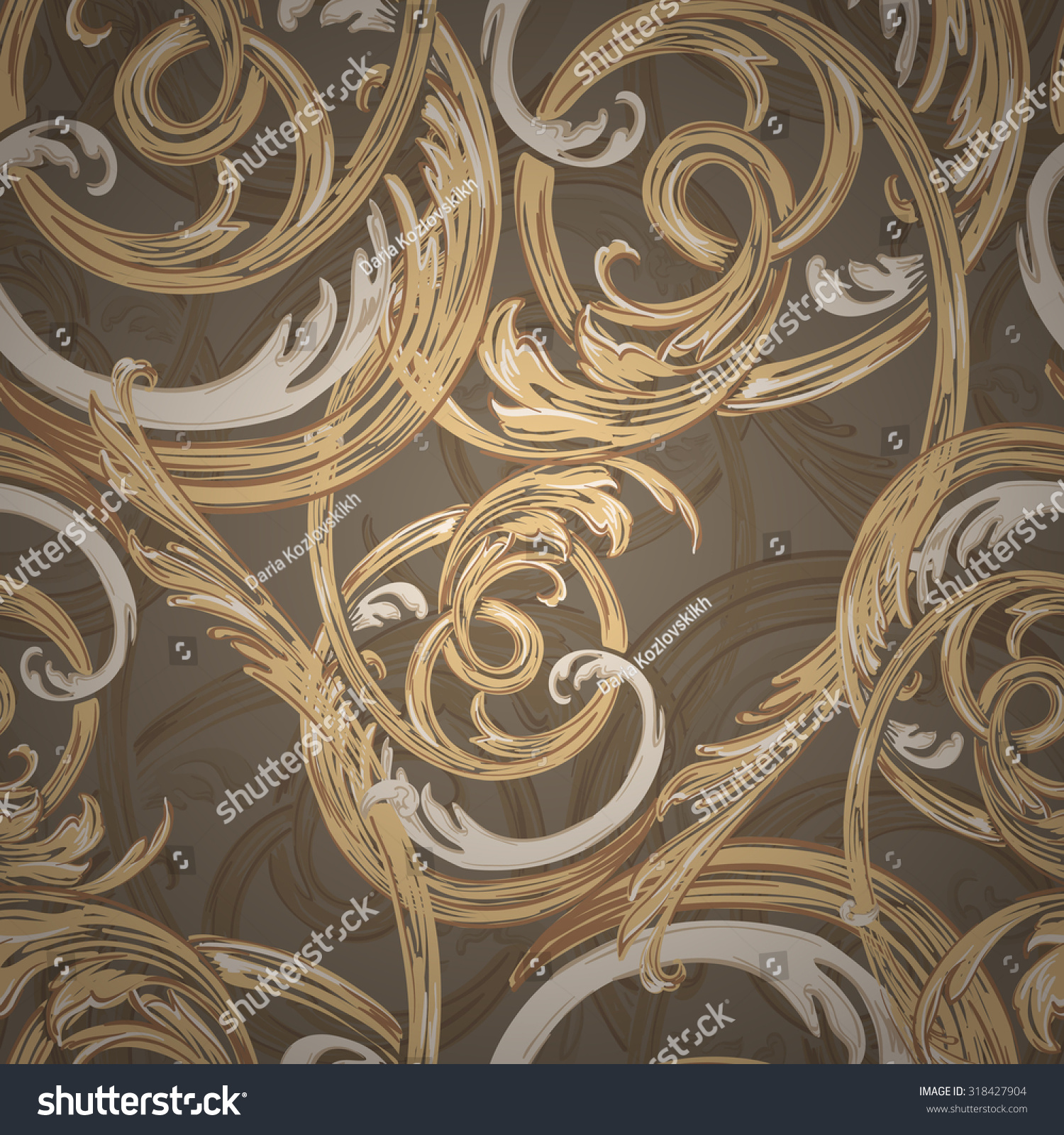 Decorative Seamless Pattern Barocco Style Stock Vector (Royalty Free ...
