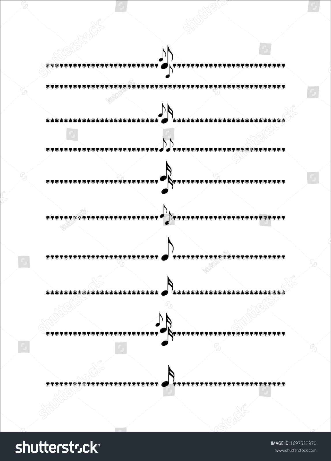 Decorative Separator Line Music Notes Stock Vector (Royalty Free ...