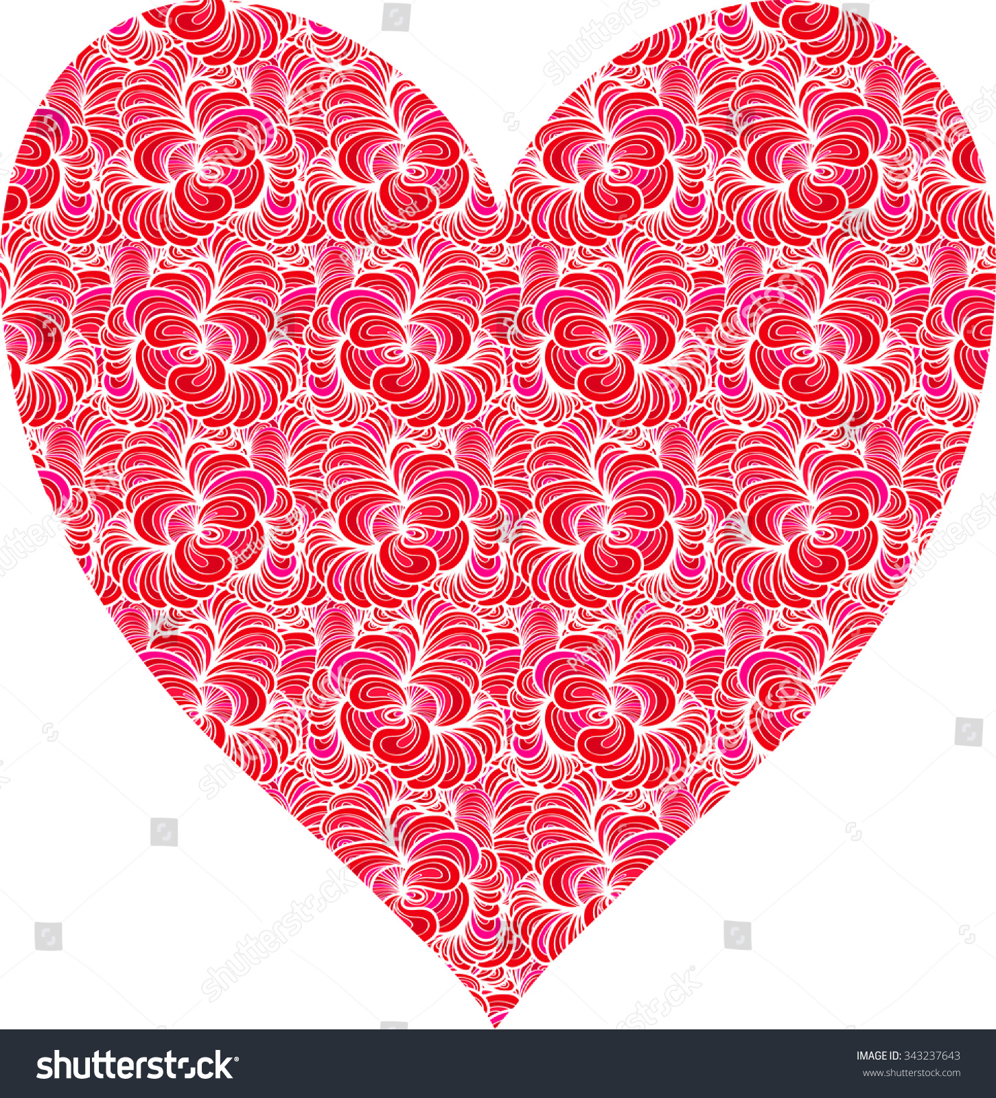Decorative Textured Heart Vector Illustration Stock Vector (Royalty ...