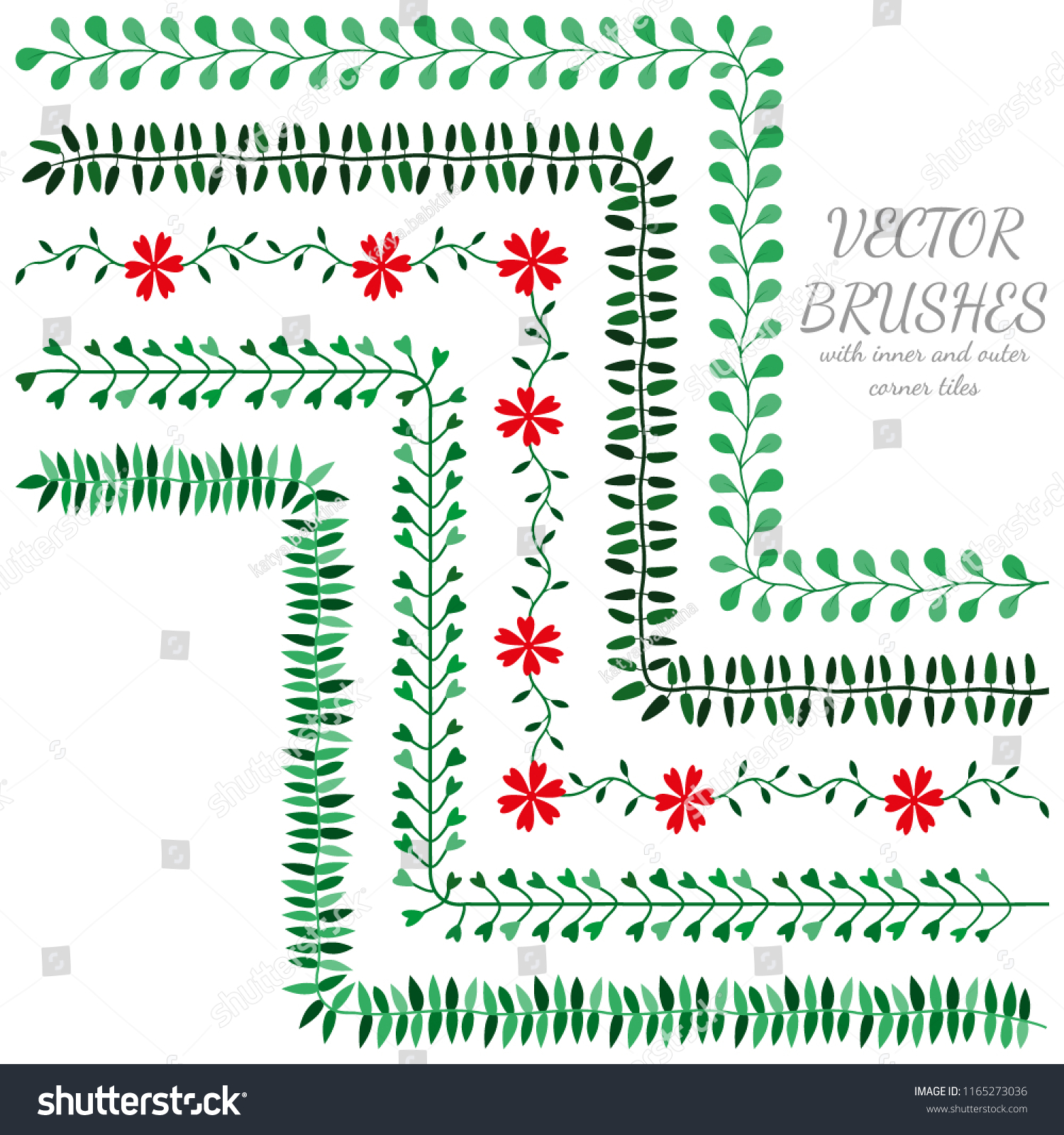 Decorative Vector Brushes Inner Outer Corner Stock Vector (Royalty Free ...