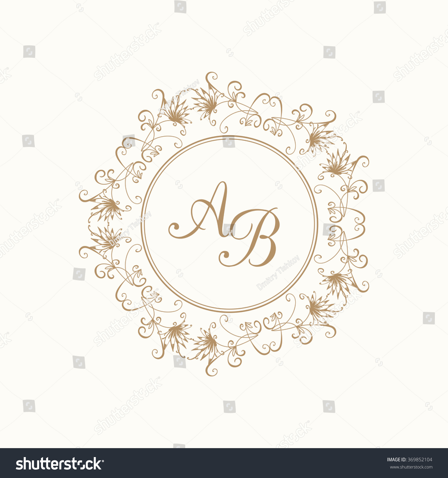 Decorative Vector Frame Monogram Template Signage Stock Vector (Royalty ...