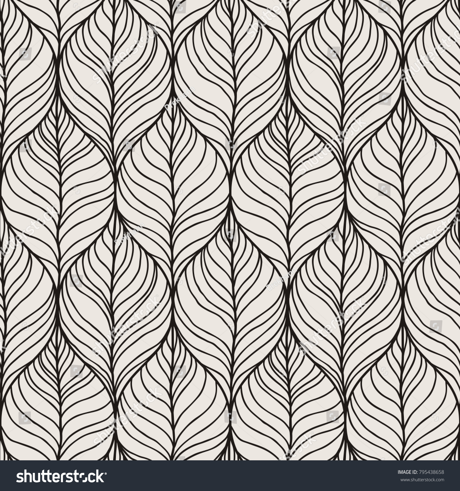 Decorative Vector Seamless Wave Pattern Endless Stock Vector (Royalty ...