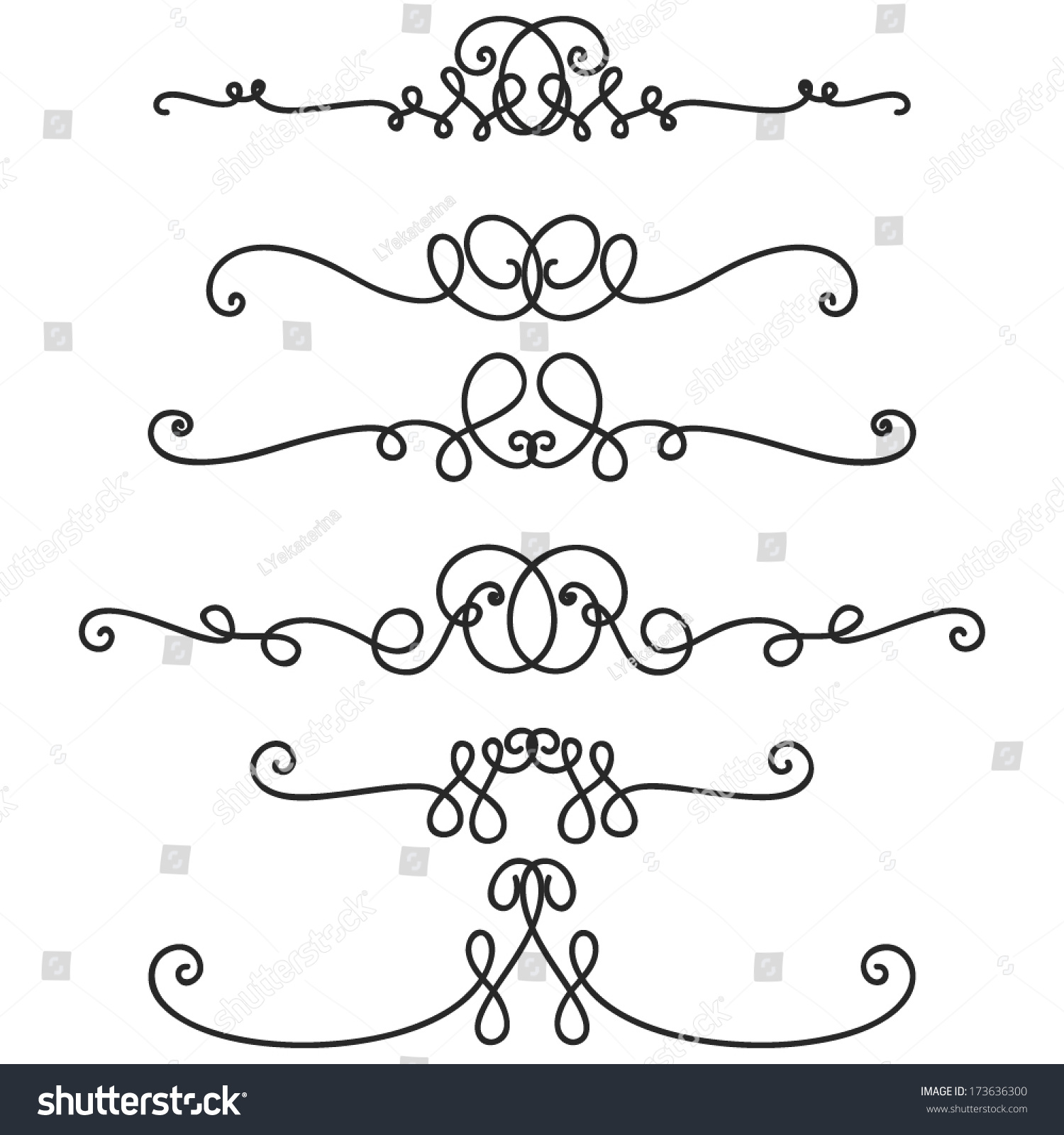 Decorative Vignettes Vintage Borders Scrolls Vector: vetor stock (livre ...