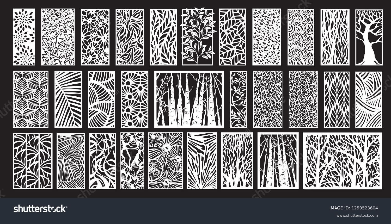 Decorative Wall Panel Set Stock Vector (Royalty Free) 1259523604