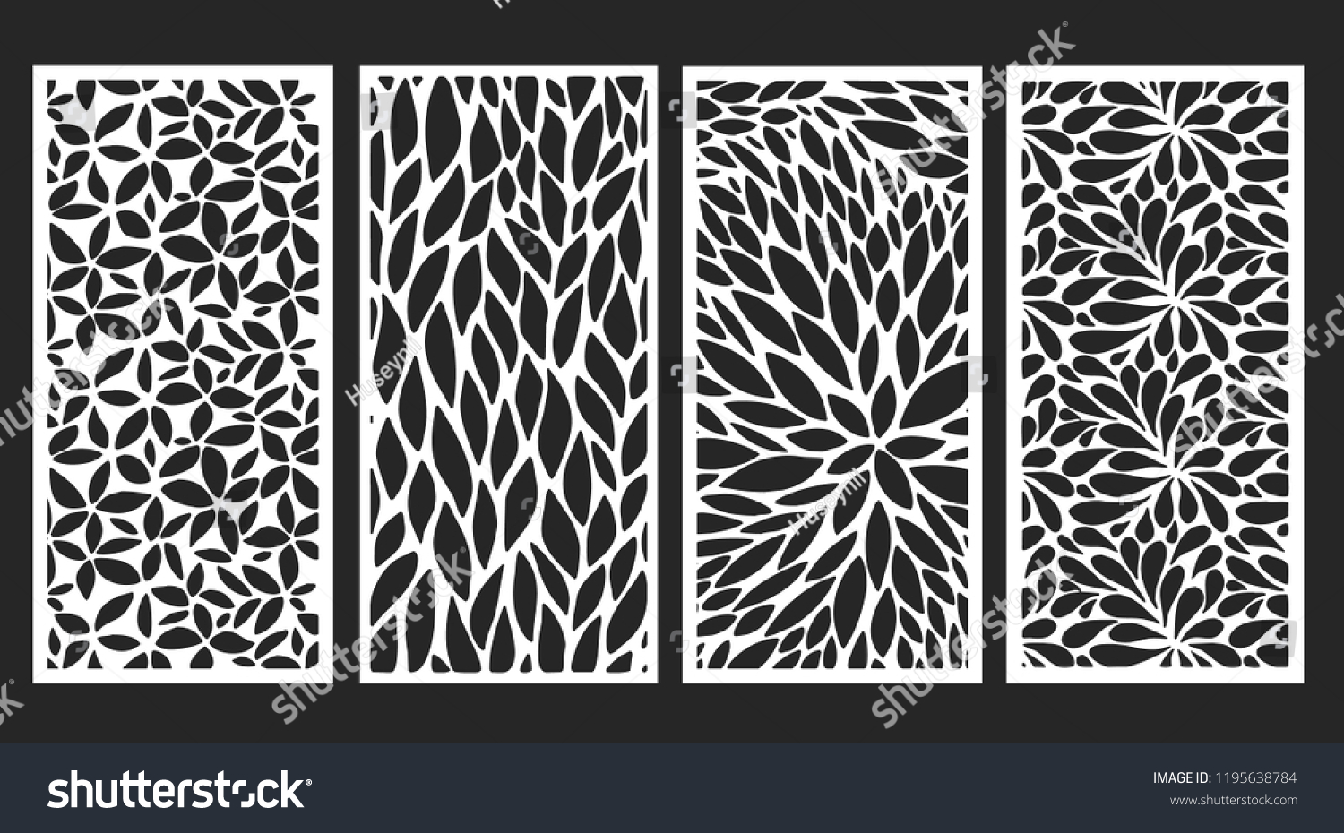 Decorative Wall Panels Set Stock Vector (Royalty Free) 1195638784 ...
