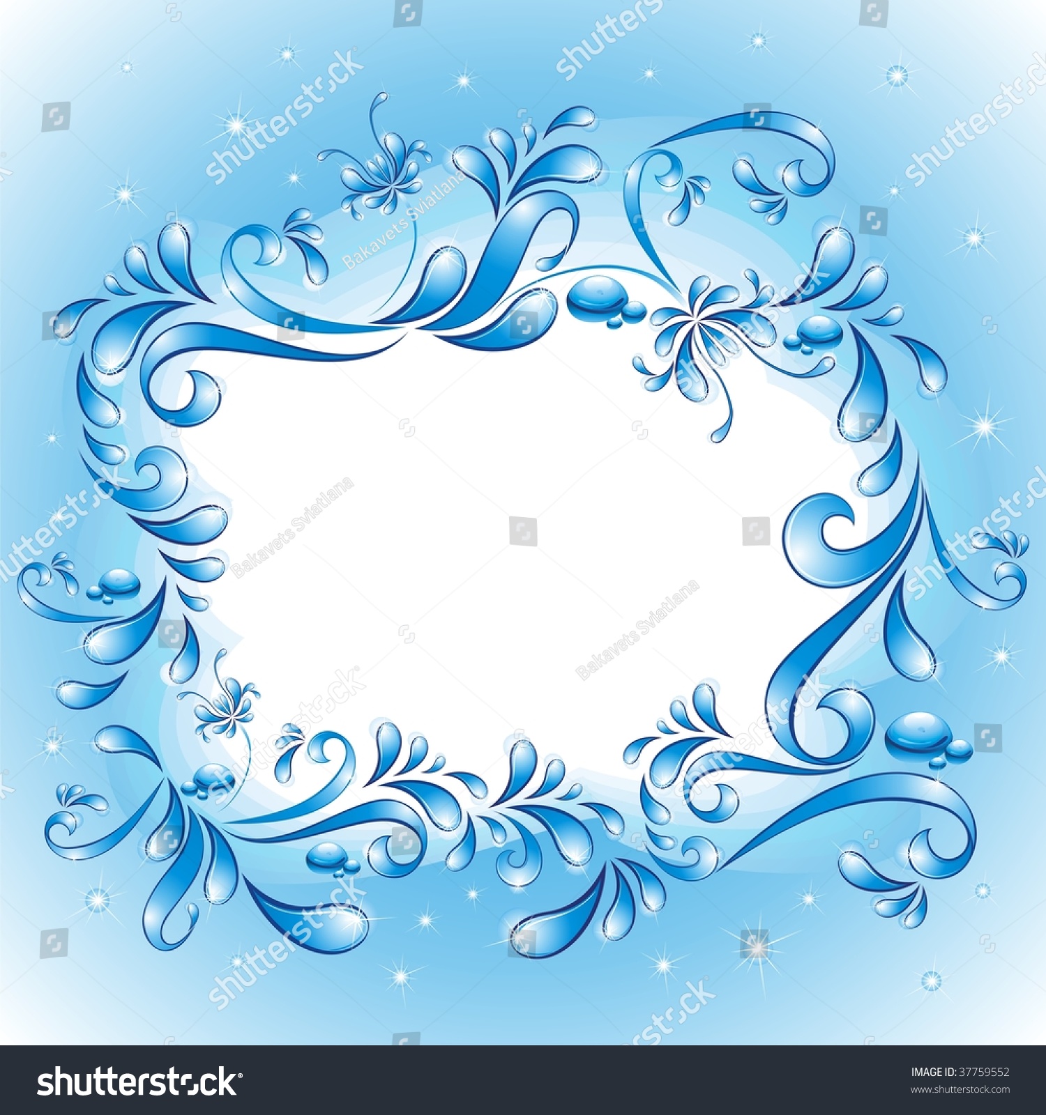 Decorative Water Frame Vector Illustration Stock Vector (Royalty Free ...