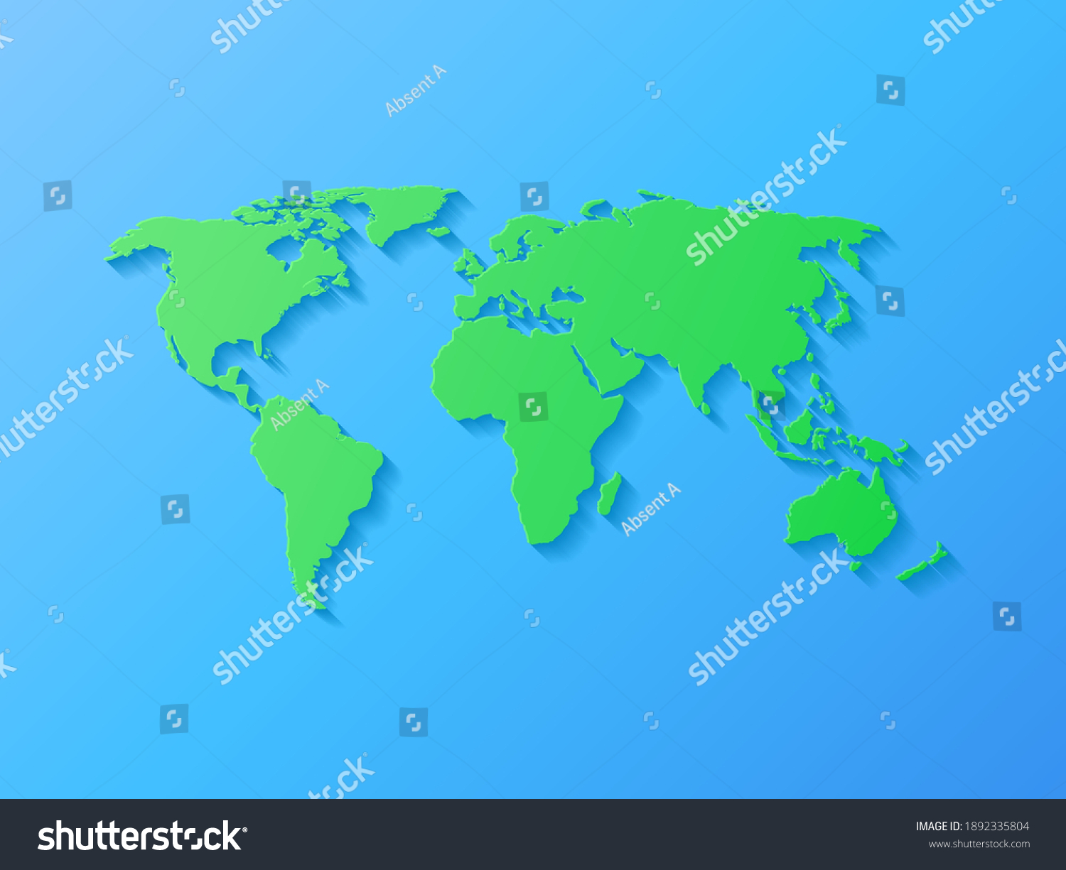 Decorative World Map Shadow Vector Illustration Stock Vector (Royalty ...