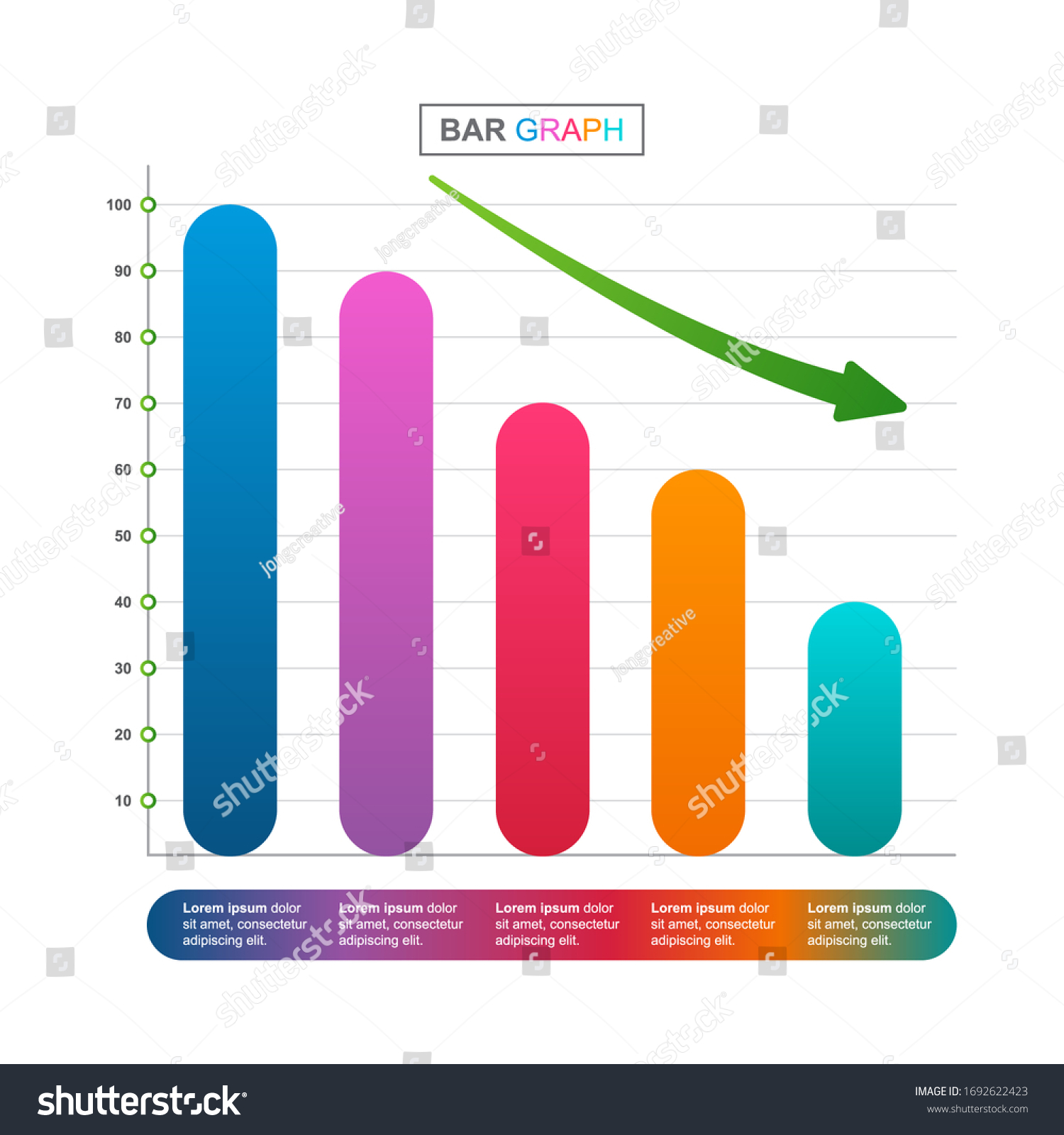 Decreasing Graph Bar Chart Economic Pressure Stock Vector (Royalty Free ...