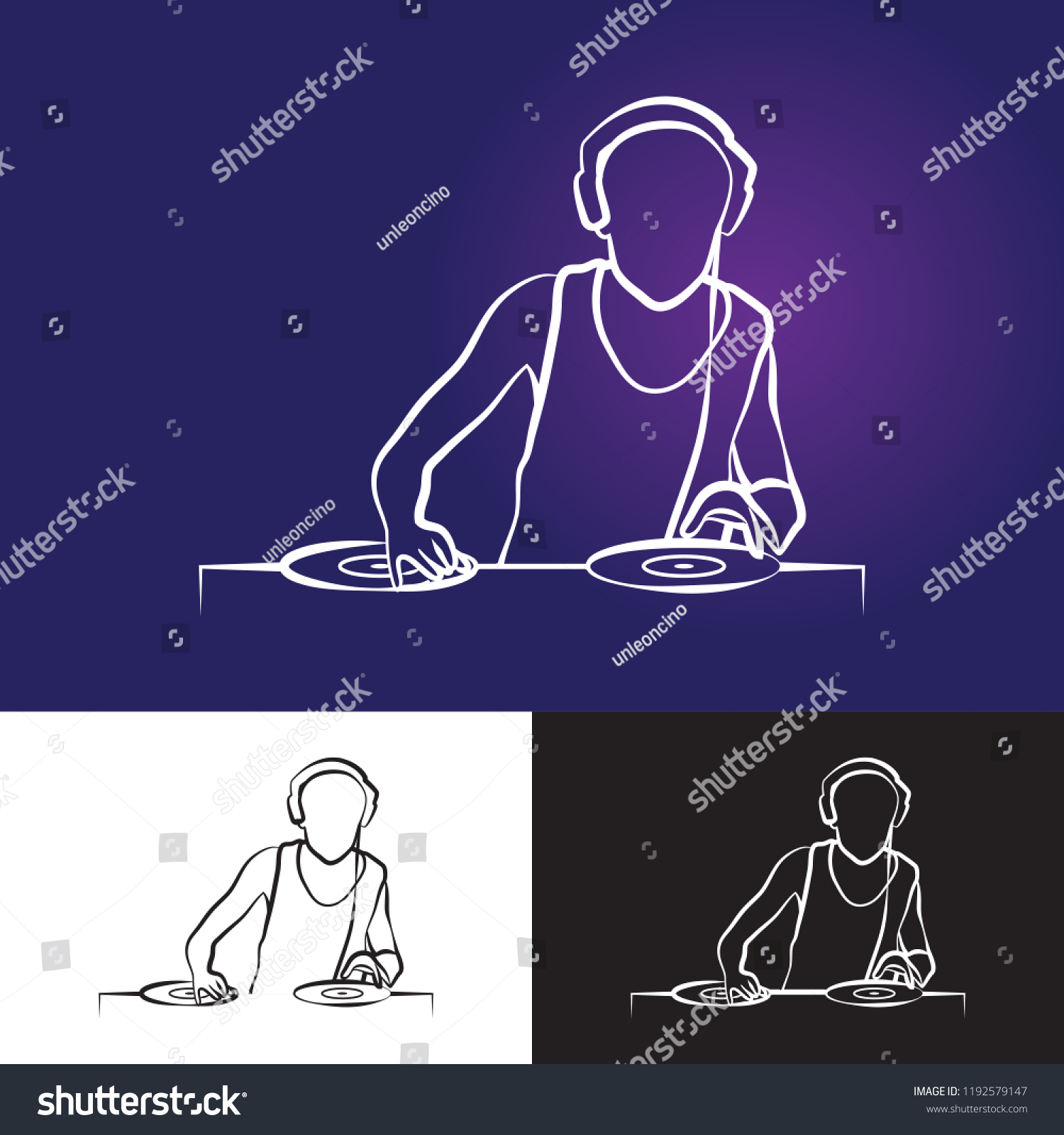 Deejay Logo Headphones Console Stock Vector (Royalty Free) 1192579147 ...