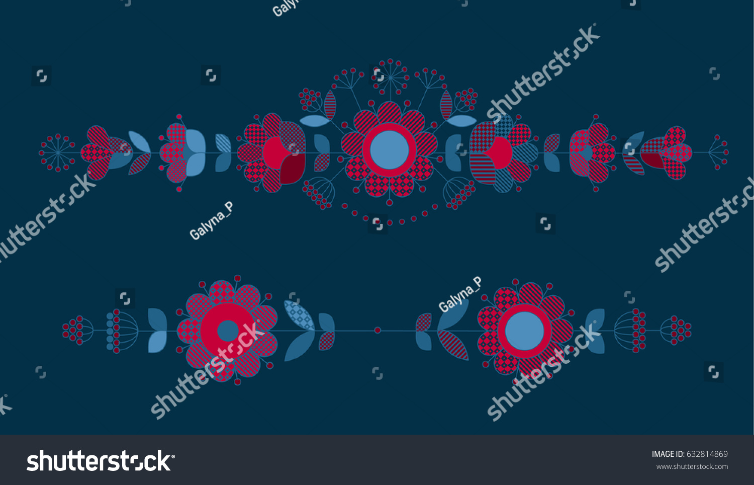 Deep Blue Red Pattern Design Elements Stock Vector (Royalty Free ...