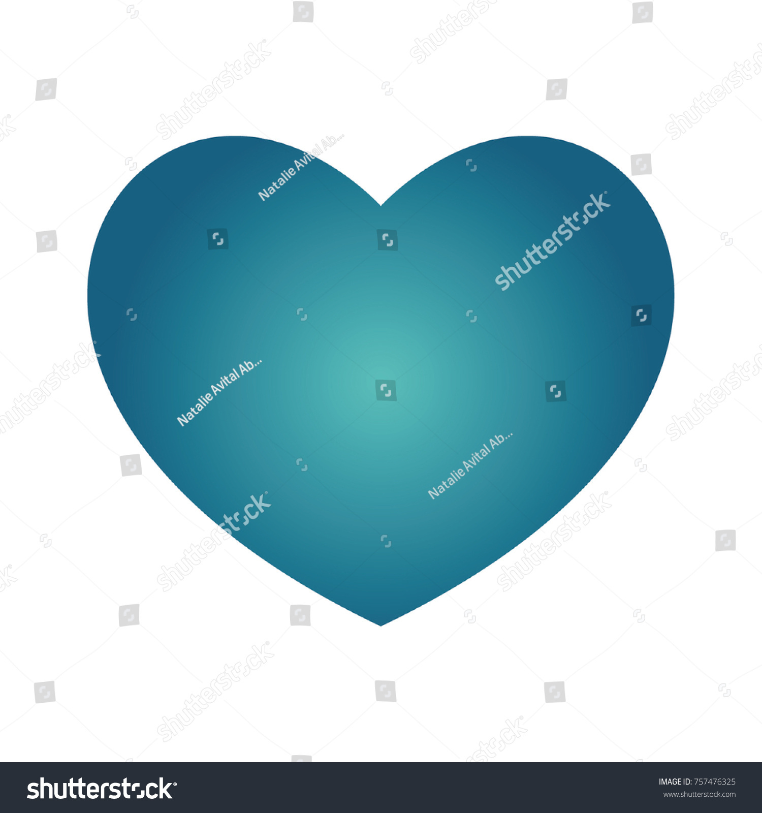 Deep Blue Heart Gradient Glow Turquoise Stock Vector (Royalty Free ...