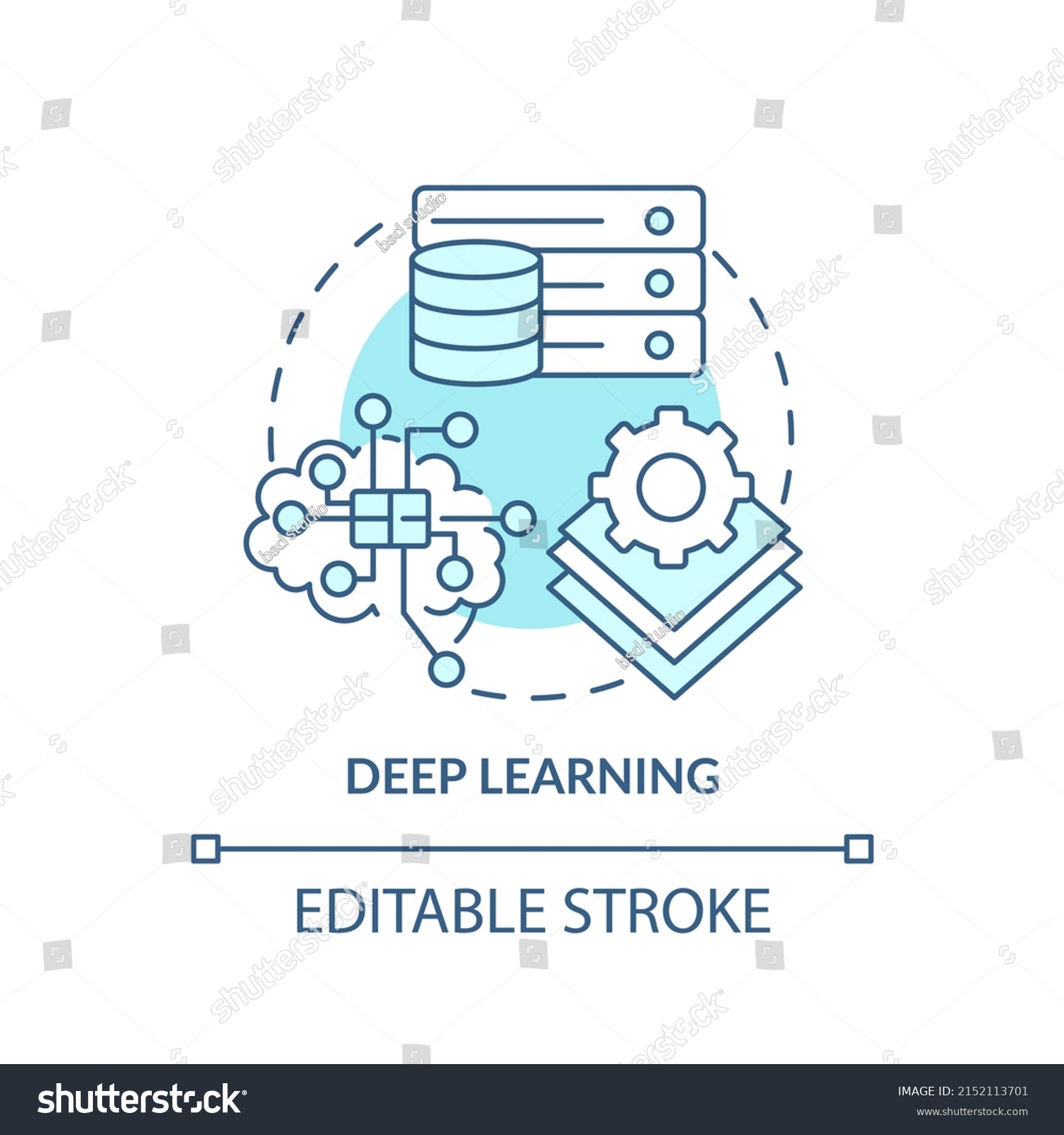 Deep Learning Turquoise Concept Icon Excessive Stock Vector (Royalty ...