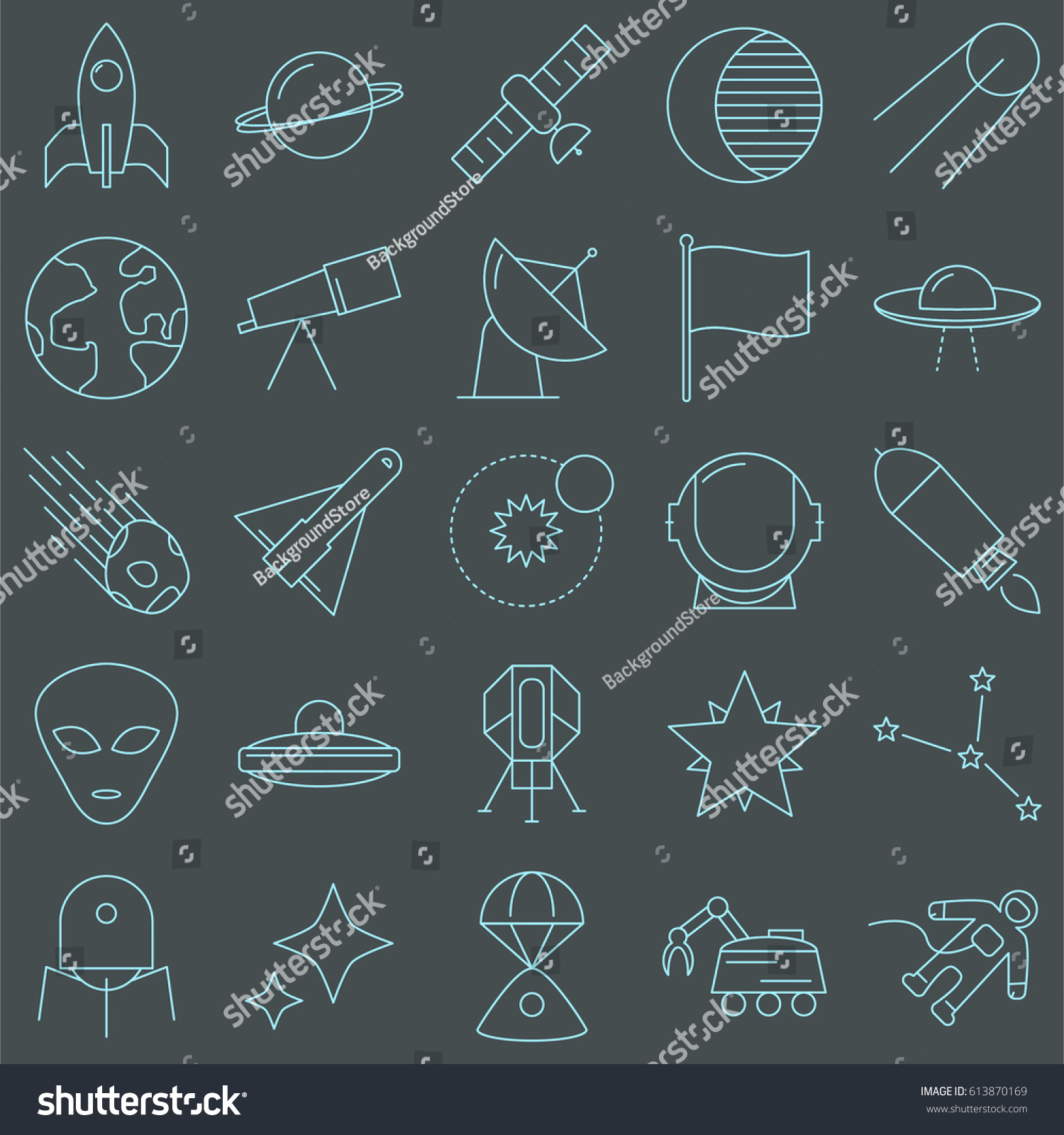 Deep Space Icon Set Vector Symbols: vector de stock (libre de regalías ...