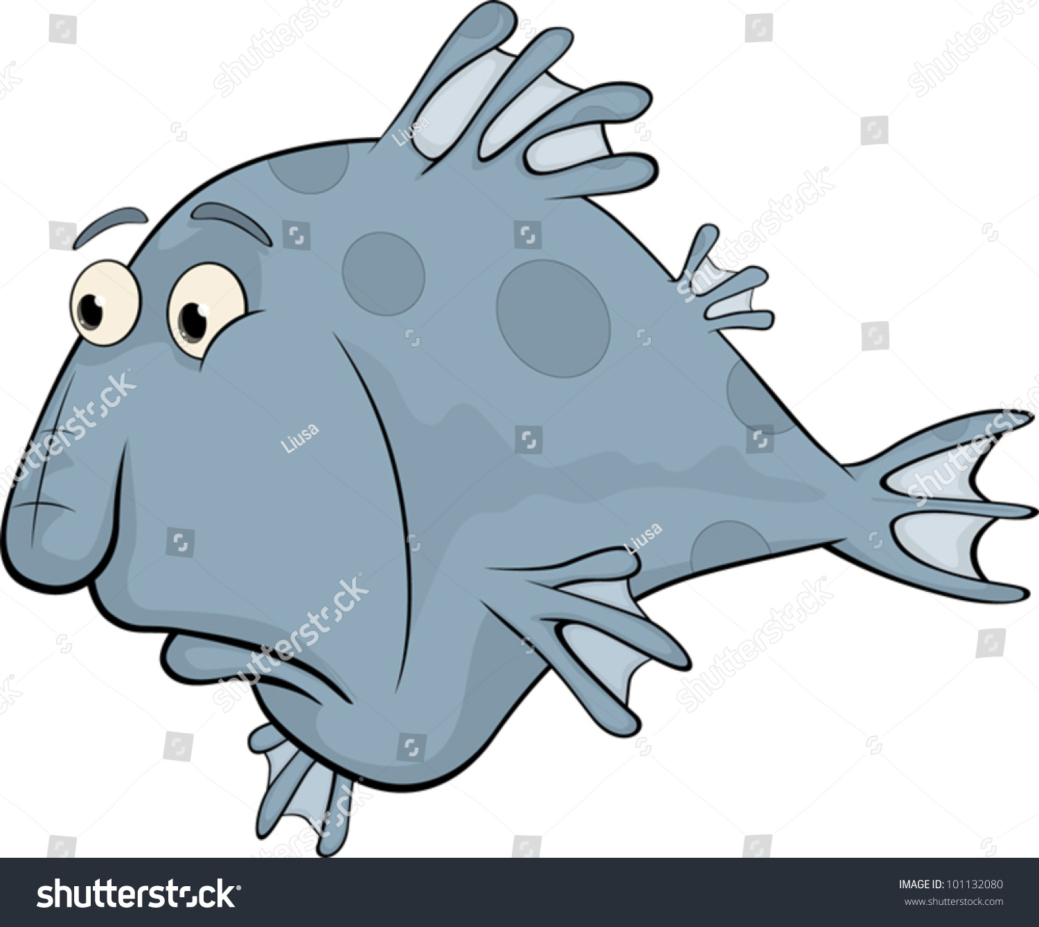 Deepwater Fish Cartoon: vector de stock (libre de regalías) 101132080 ...