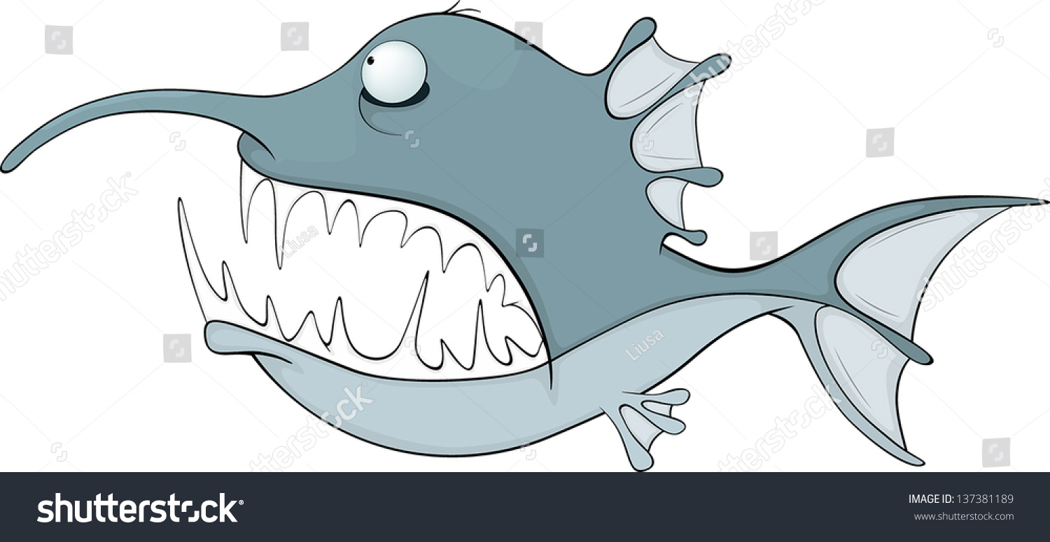 Deepwater Fish Cartoon Stock Vector (Royalty Free) 137381189 | Shutterstock