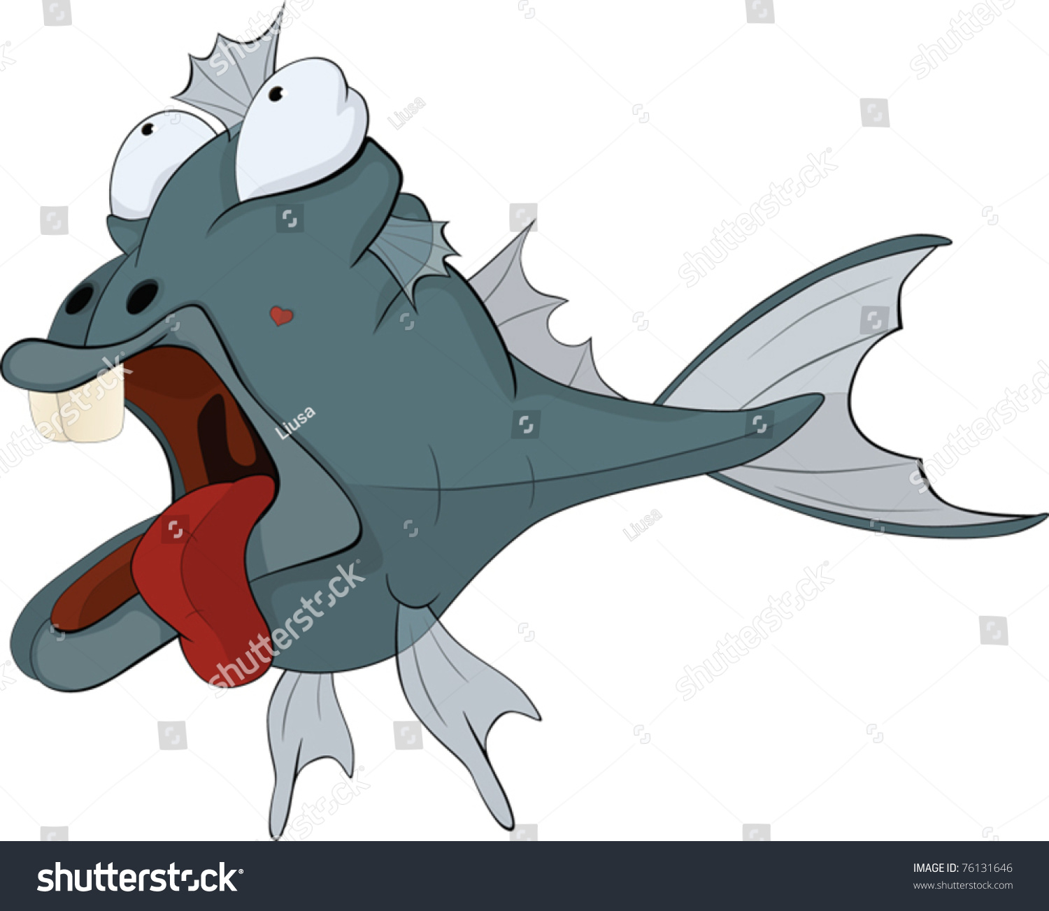 Deepwater Fish Cartoon Stock Vector (Royalty Free) 76131646