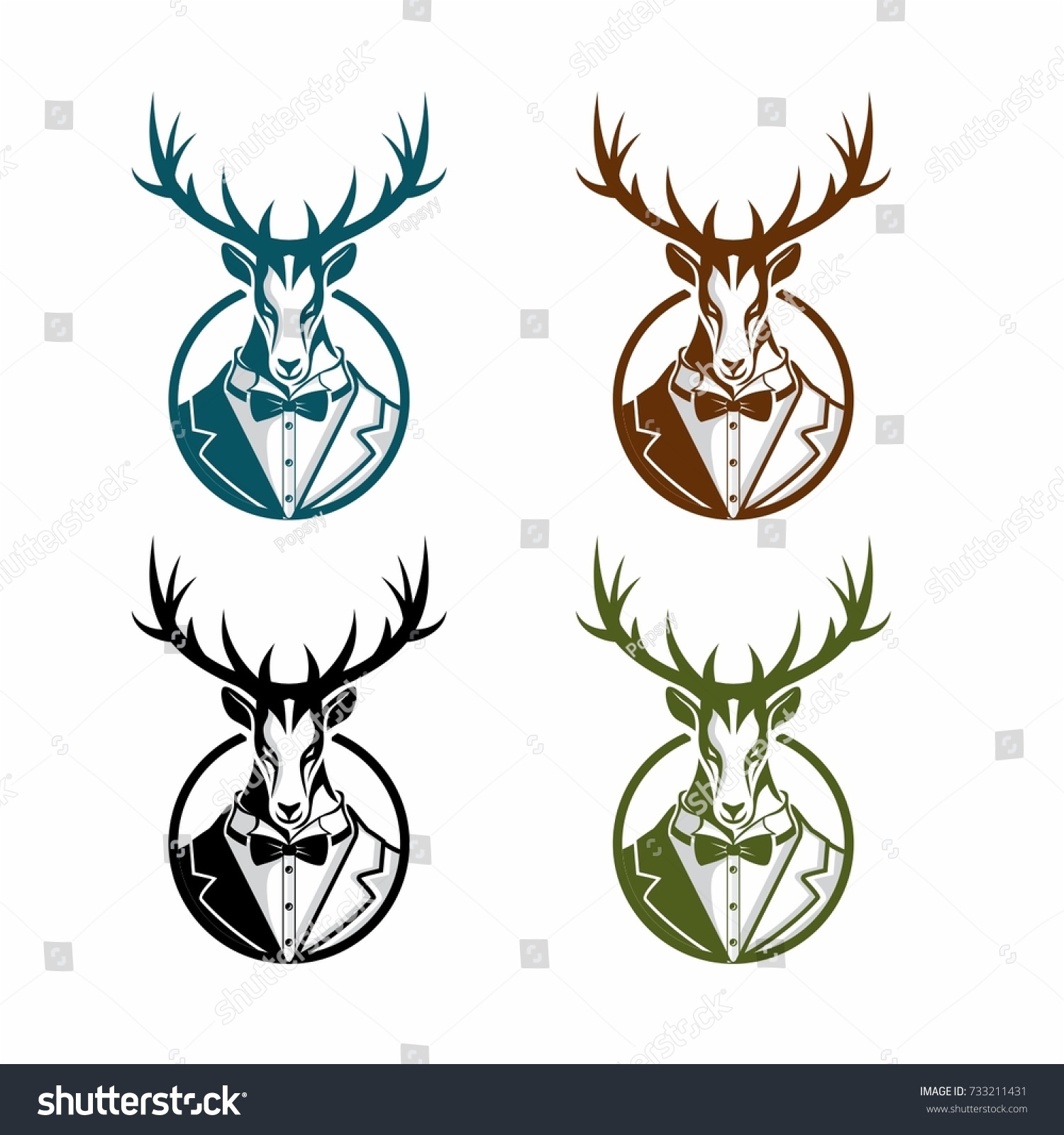 Deer Boss Illustration Logo Vector Design: vector de stock (libre de ...