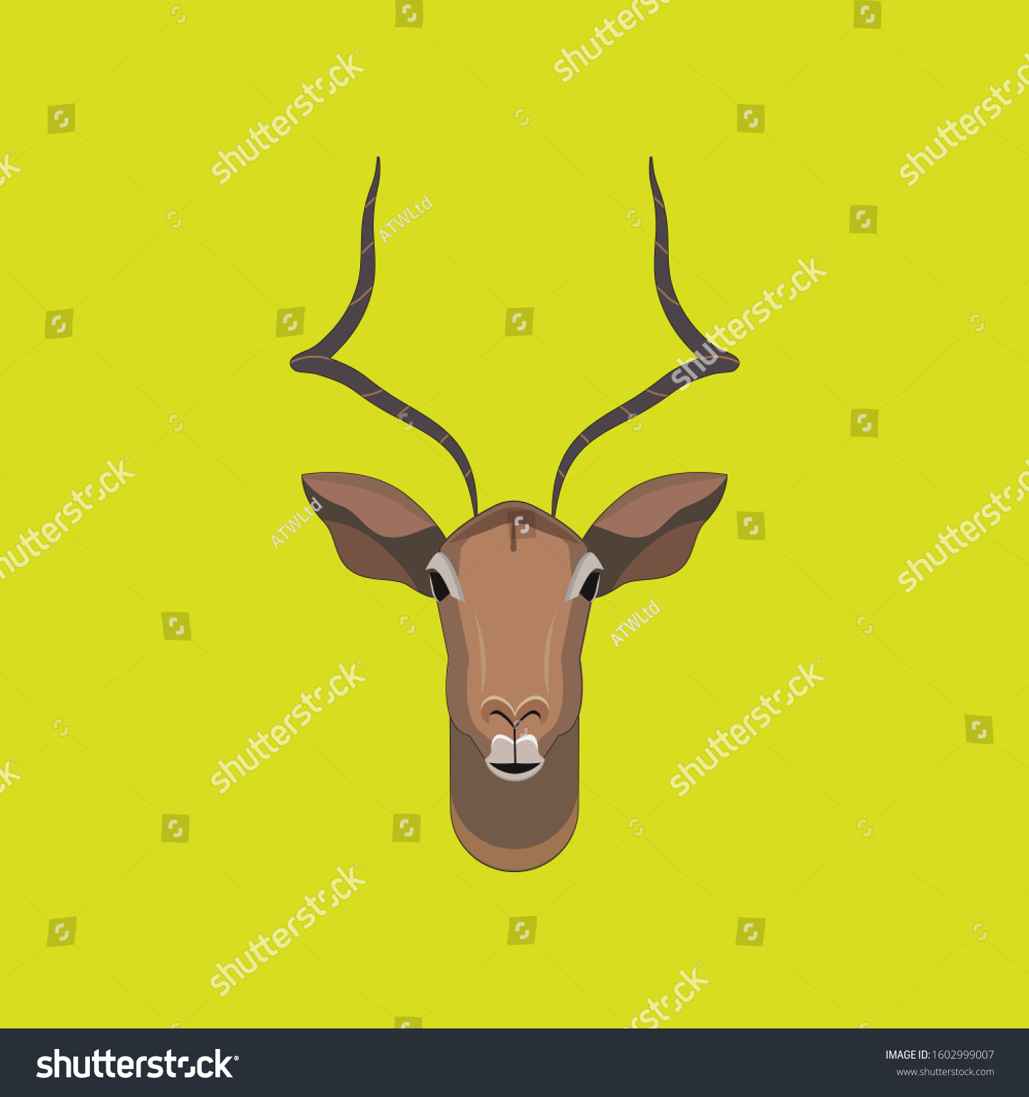 Deer Face Vector Art Illustrion Stock Vector (Royalty Free) 1602999007 ...