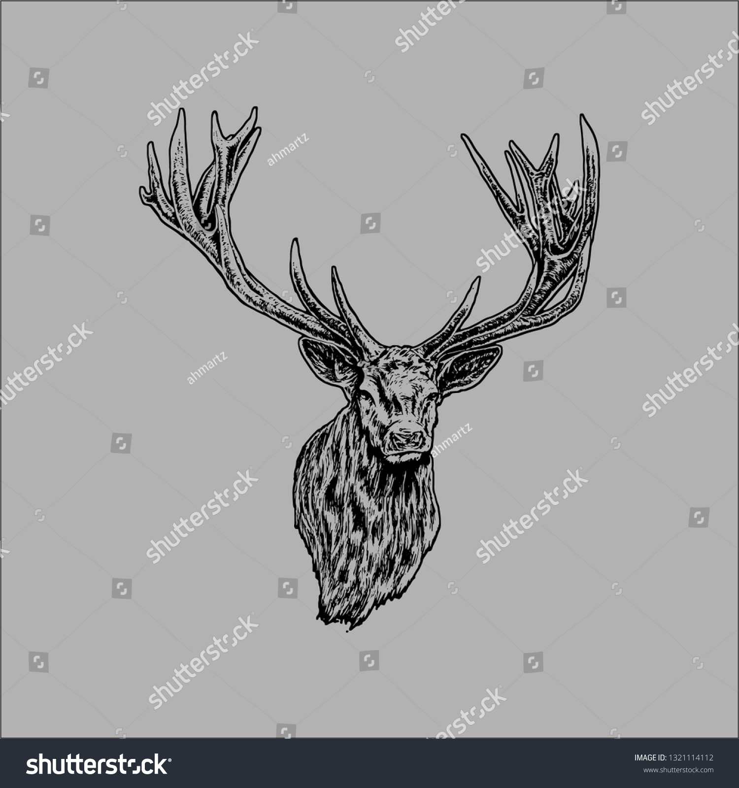Deer Hand Drawing Vector Illustration Stock Vector (Royalty Free ...