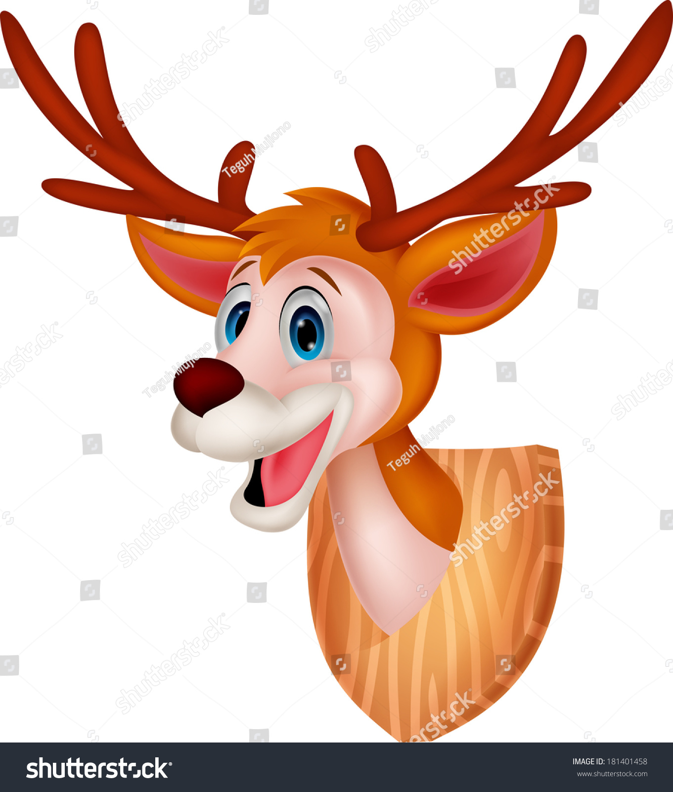 Deer Head Cartoon Stock Vector (Royalty Free) 181401458 | Shutterstock