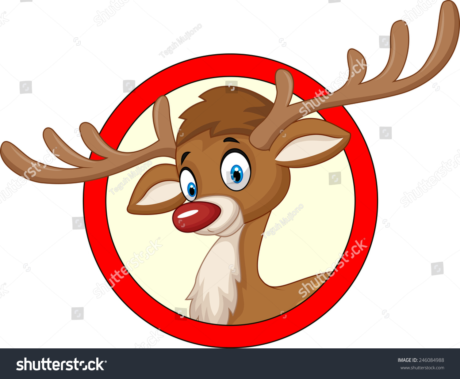 Deer Head Cartoon Stock Vector 246084988 - Shutterstock