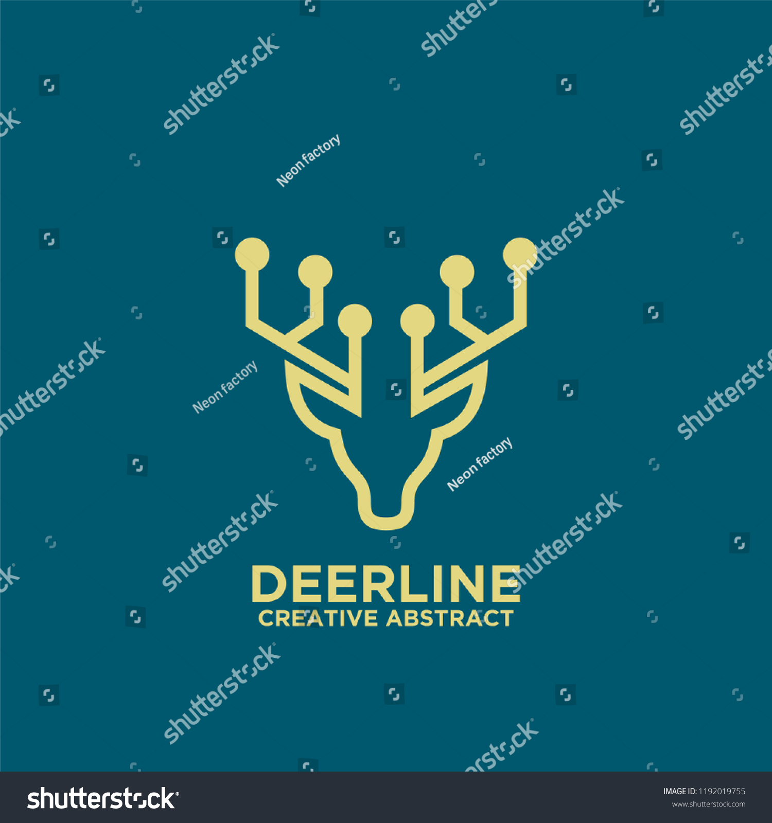 Deer Head Line Technology Logo Icon Stock Vector (Royalty Free ...