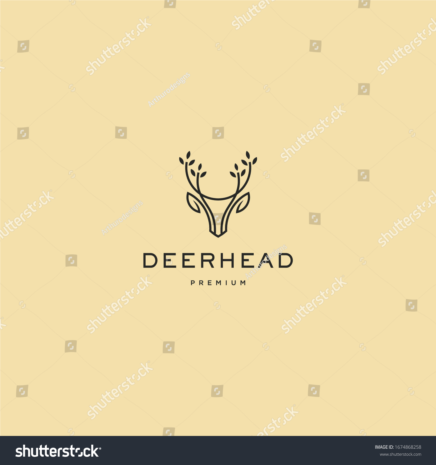Deer Head Logo Icon Premium Vector Stock Vector (Royalty Free ...