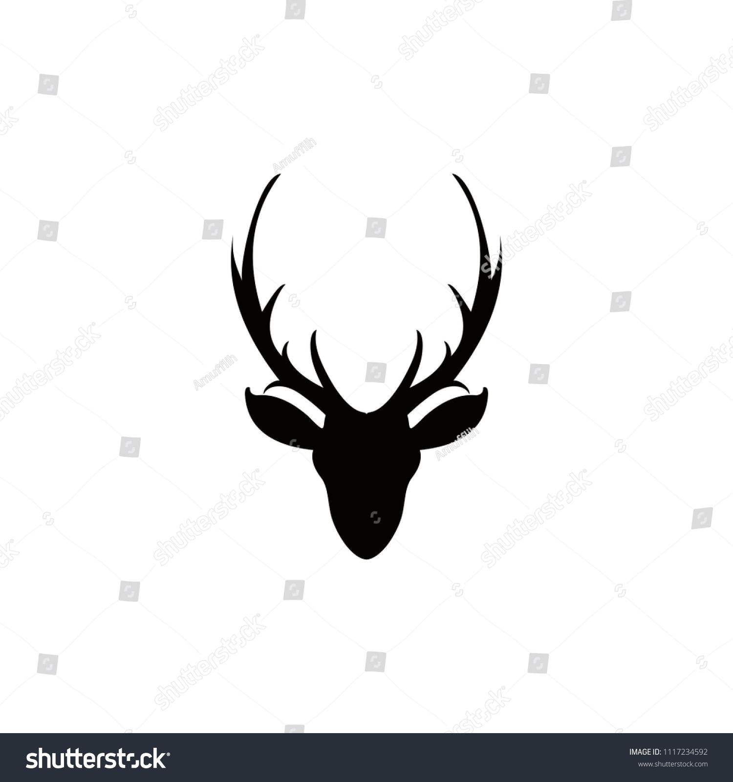 Deer Head Logo Illustrations Stock Vector (Royalty Free) 1117234592 ...