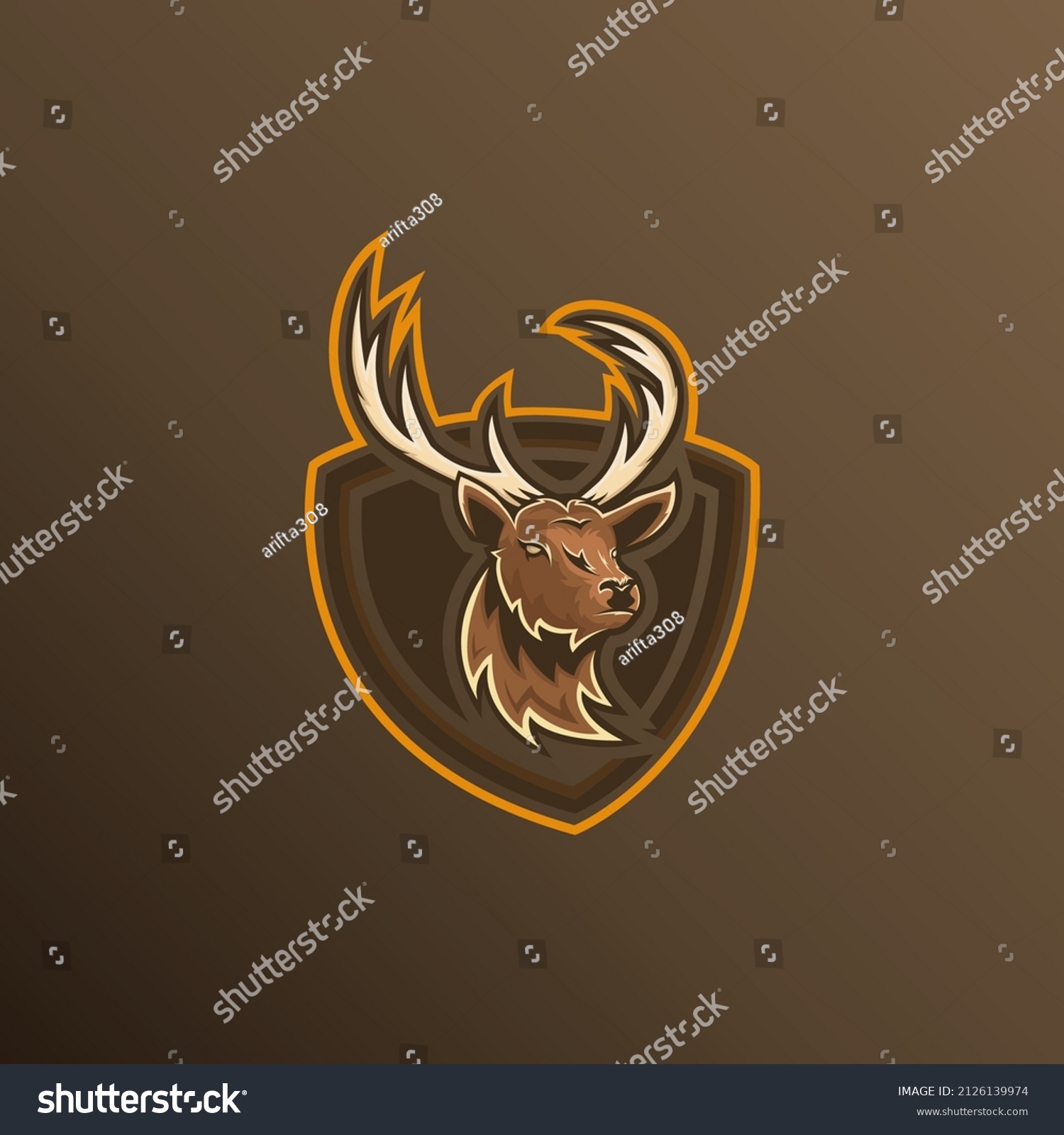 Deer Head Mascot Logo Vector Stock Vector (Royalty Free) 2126139974 ...