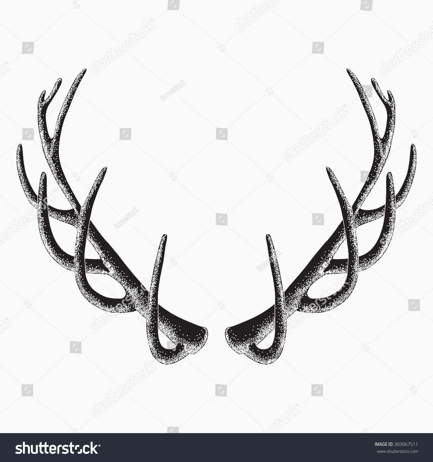 Deer Horns Isolated Vector Illustration Stock Vector (Royalty Free ...