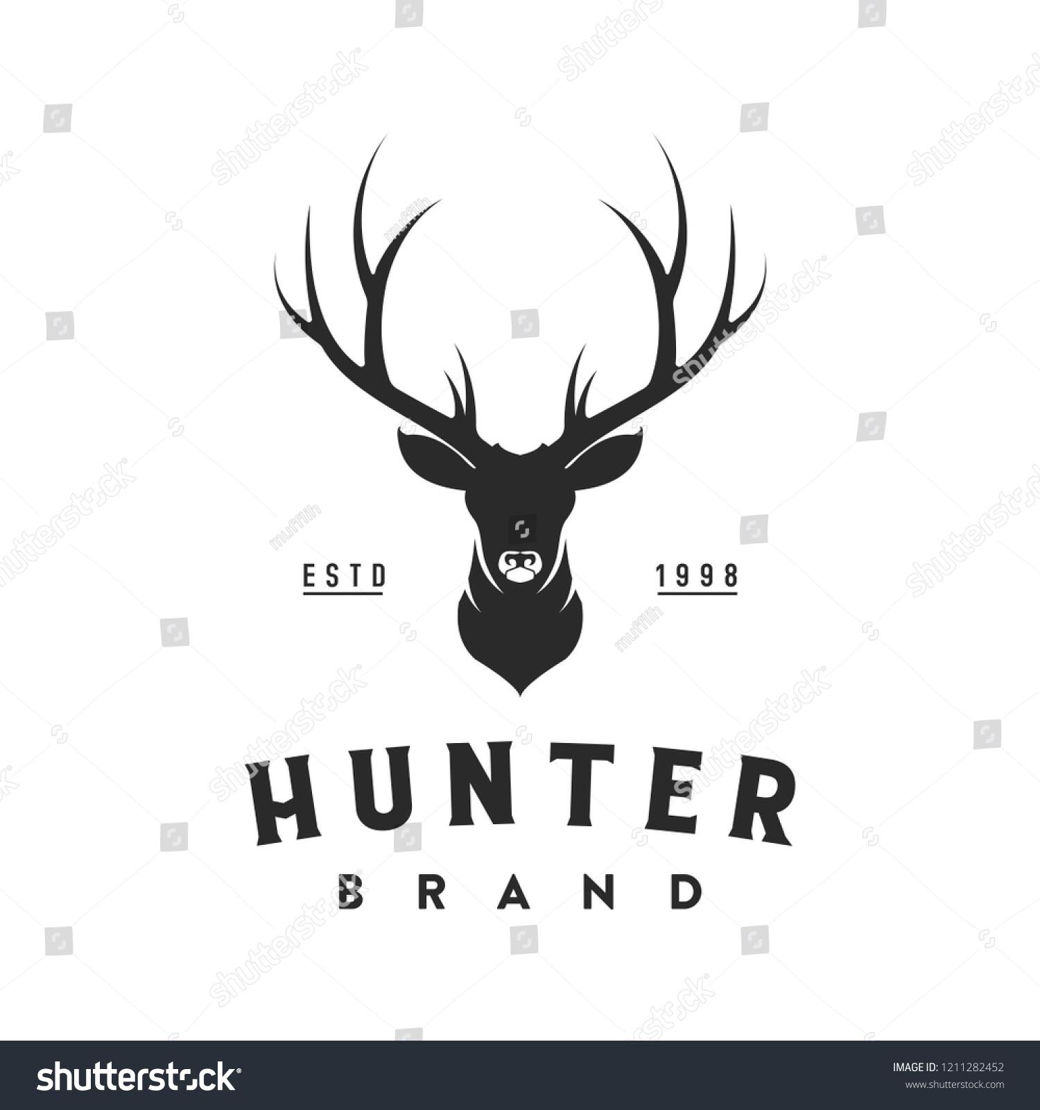 Deer Hunter Logo Type Template Vector Stock Vector (Royalty Free ...