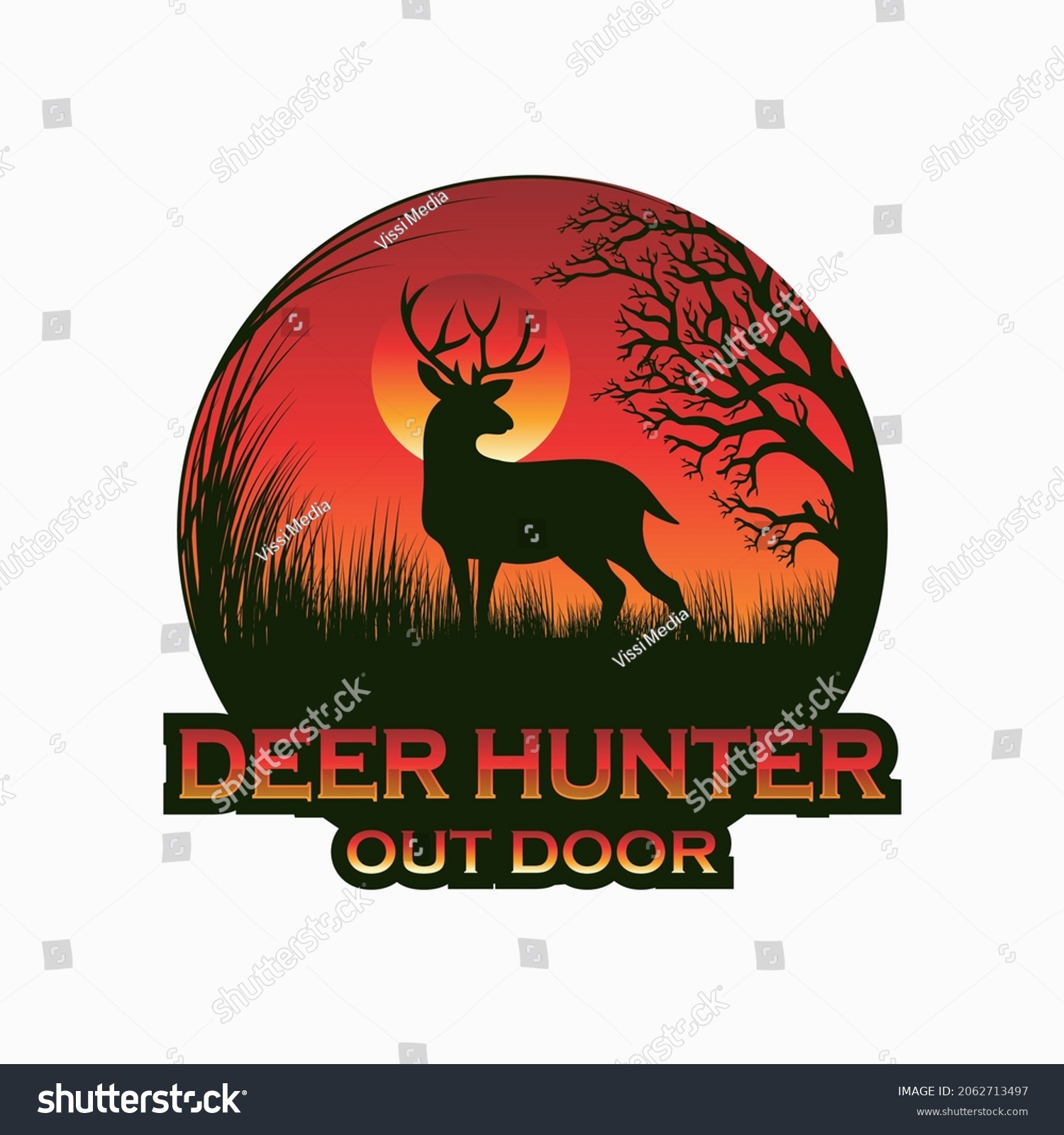 Deer Hunting Logo Vector Template Stock Vector (Royalty Free ...