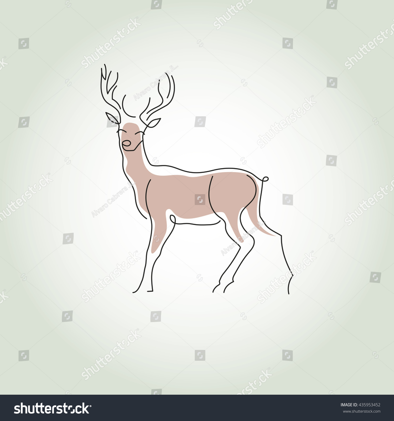 Deer Minimal Line Style Vector Stock Vector (Royalty Free) 435953452 ...