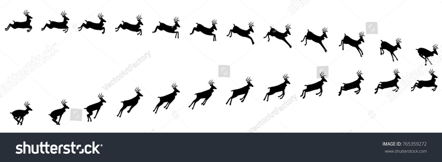 Deer Jumping Animation Sprite Sheet 스톡 벡터(로열티 프리) 765359272