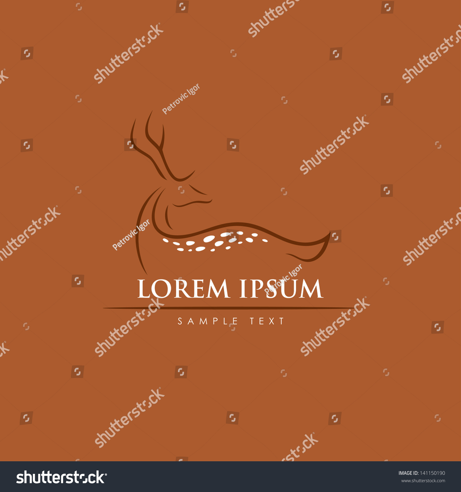 Deer Label Vector Illustration Stock Vector (Royalty Free) 141150190 ...