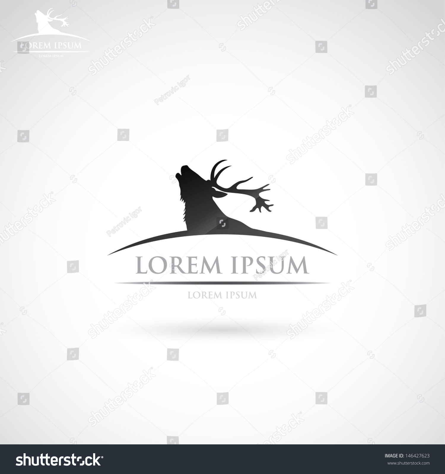 Deer Label Vector Illustration Stock Vector (Royalty Free) 146427623 ...