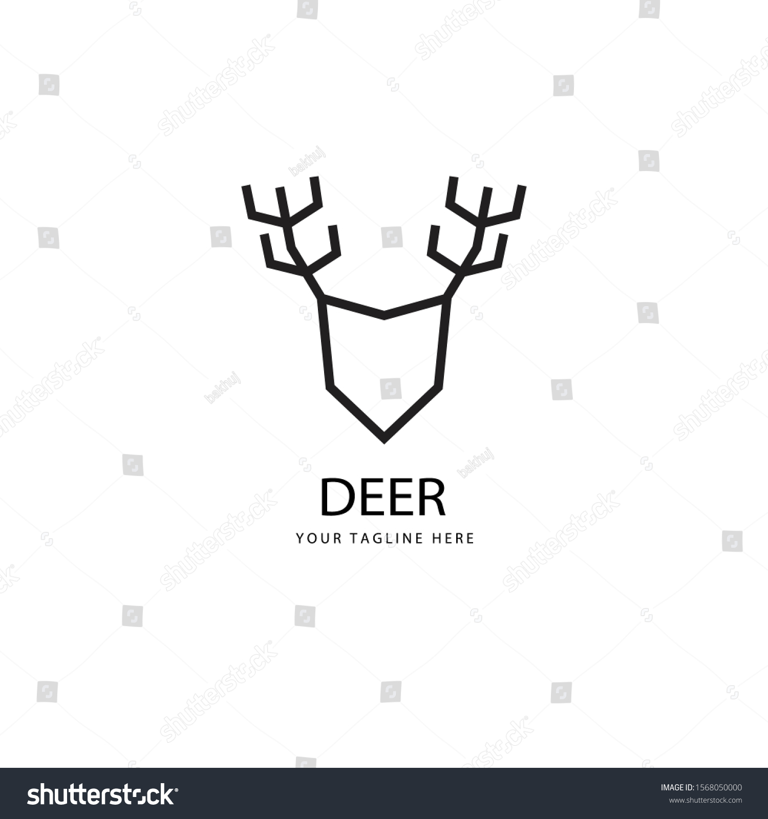 Deer Line Logo Design Vector Stock Vector (Royalty Free) 1568050000 ...