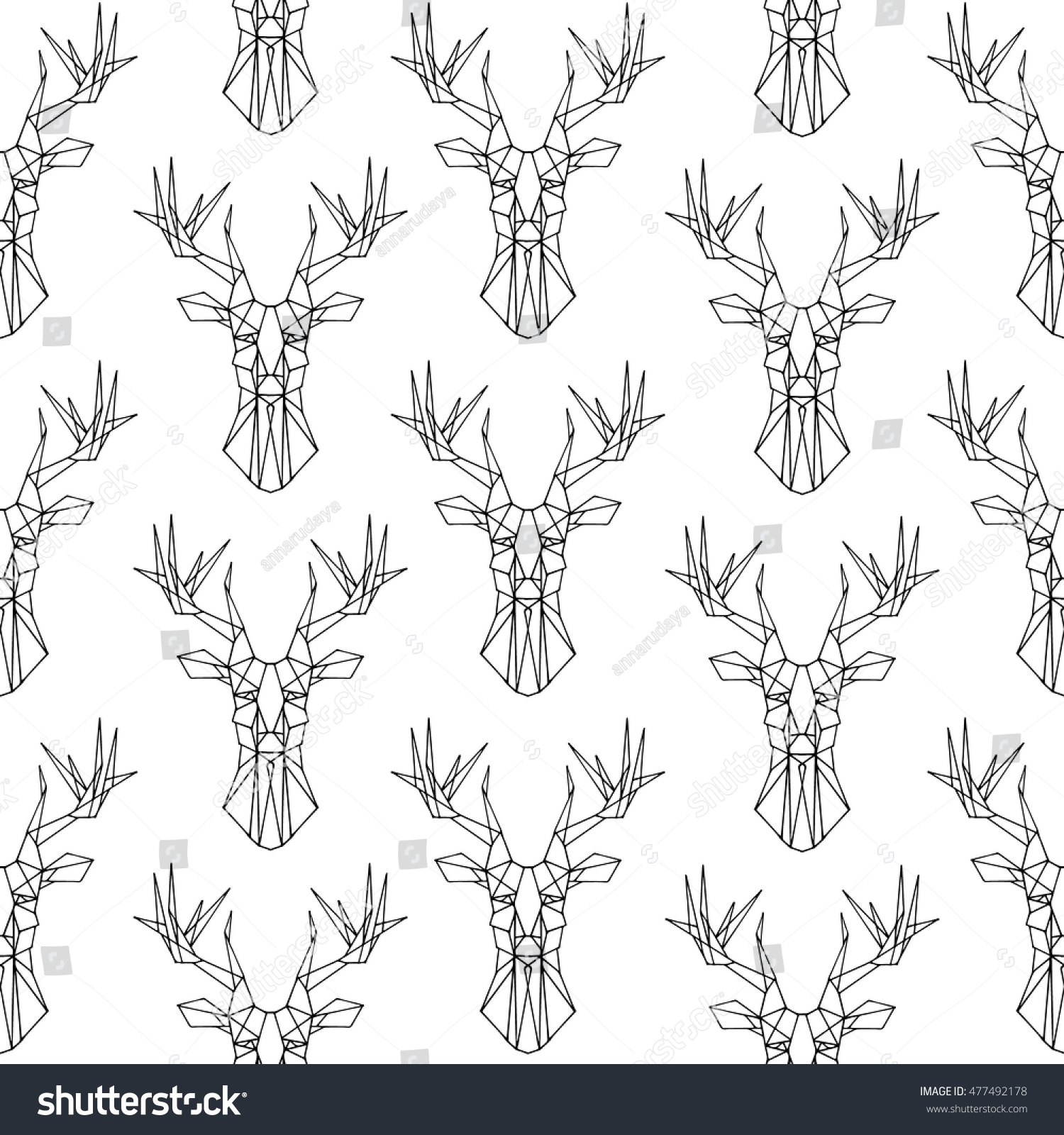 Deer Pattern On White Background Vector Stock Vector (Royalty Free ...